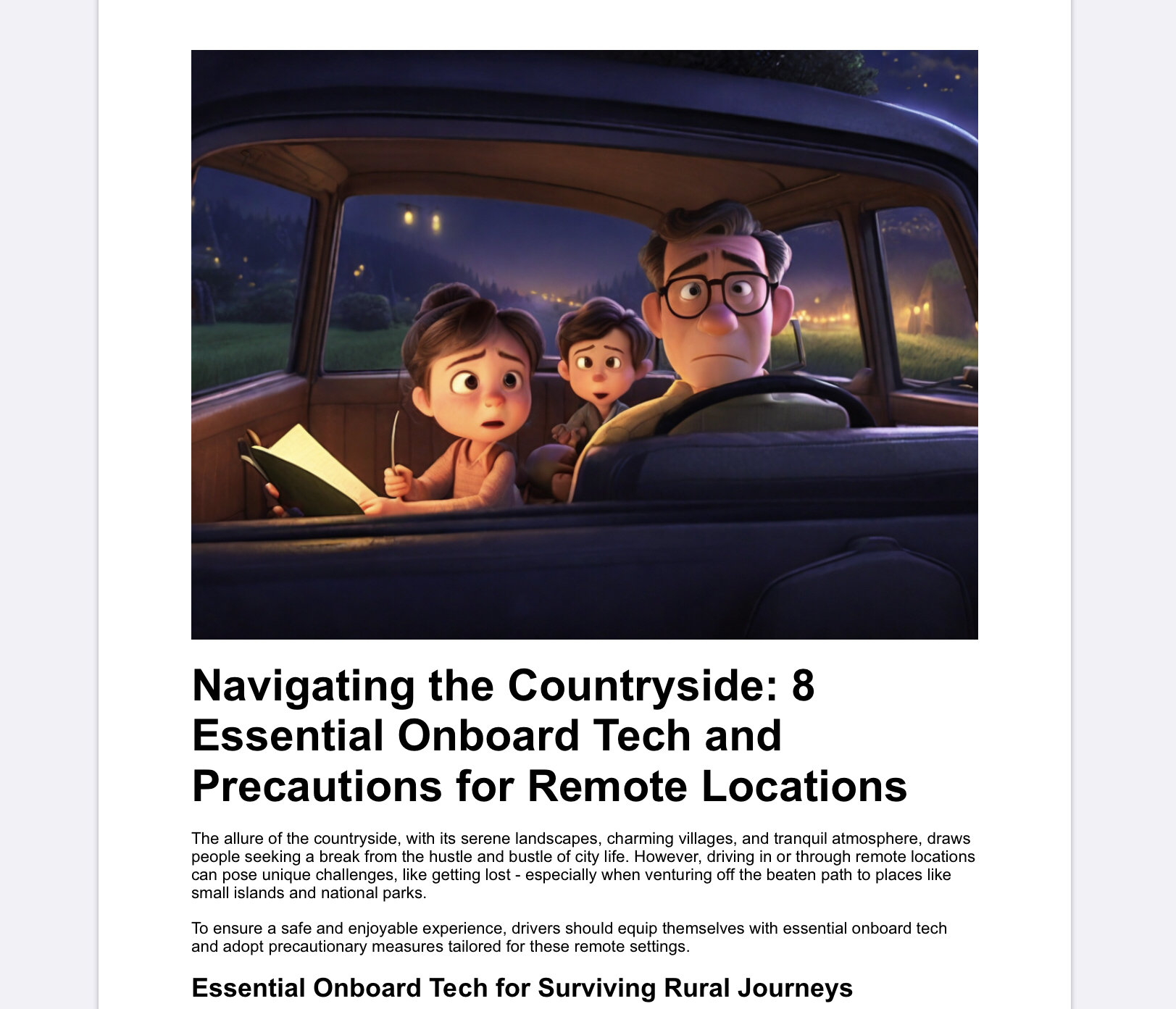 Navigating the Countryside: 8 Essential Onboard Tech and Precautions ...